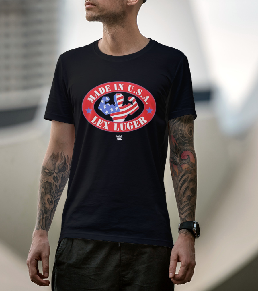 Made In USA Lex Luger Muscle Stars Stripes WWE 2026 T-Shirt