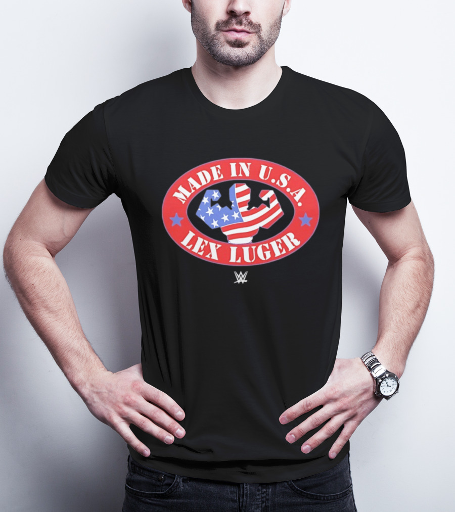 Made In USA Lex Luger Muscle Stars Stripes WWE 2026 T-Shirt