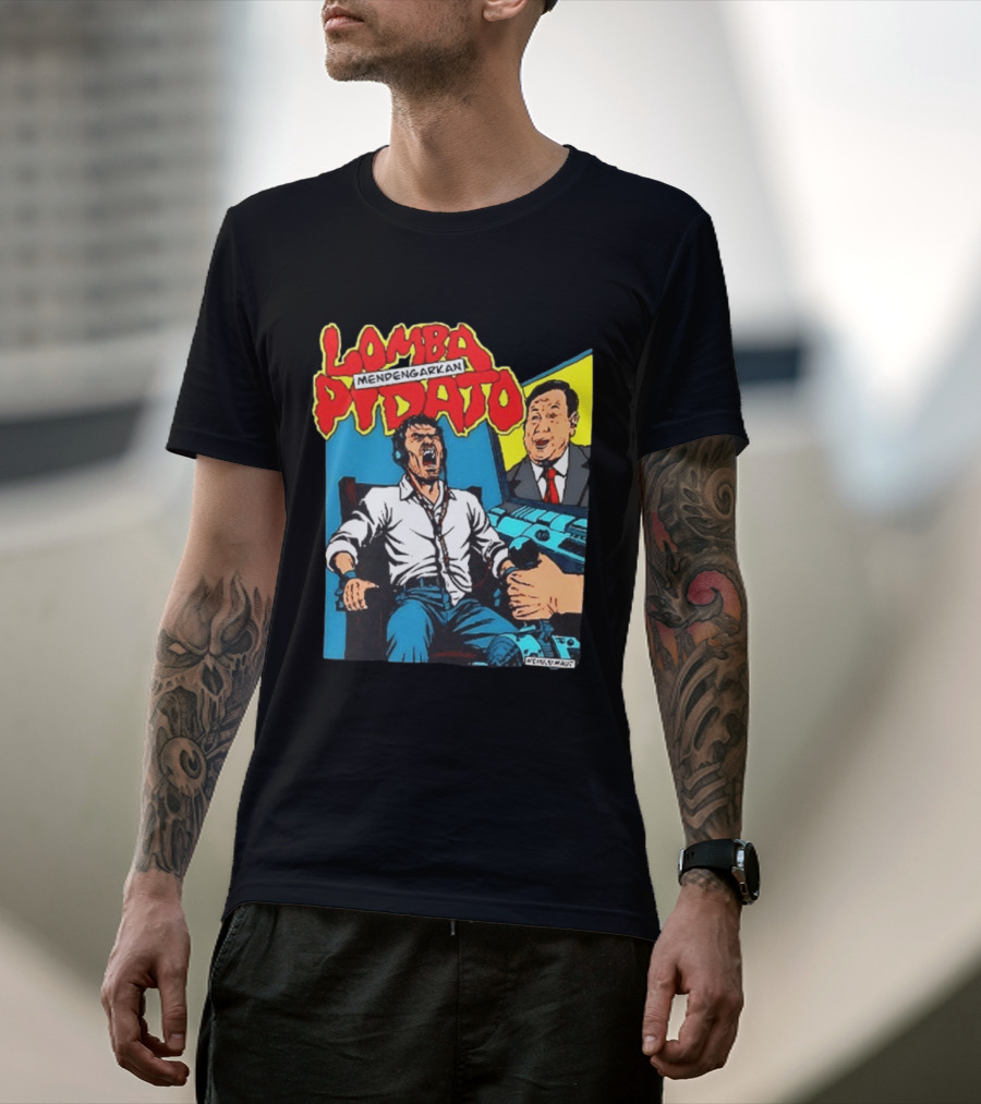 Lomba Pidato Mendengarkan Nobody Is Paying Us We All Hate Government For Free 2 Sided Comic T-Shirt