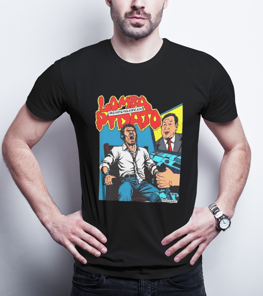 Lomba Pidato Mendengarkan Nobody Is Paying Us We All Hate Government For Free 2 Sided Comic T-Shirt