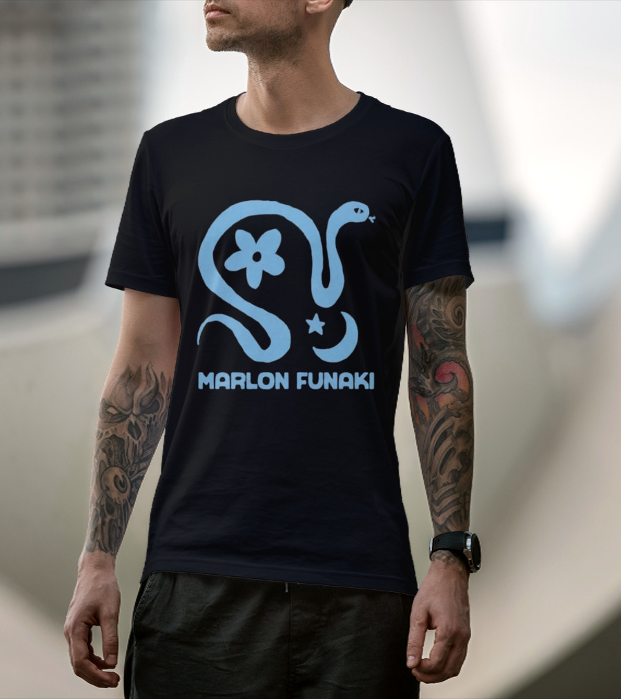 Marlon Funaki Snake Flower Star Moon T-Shirt