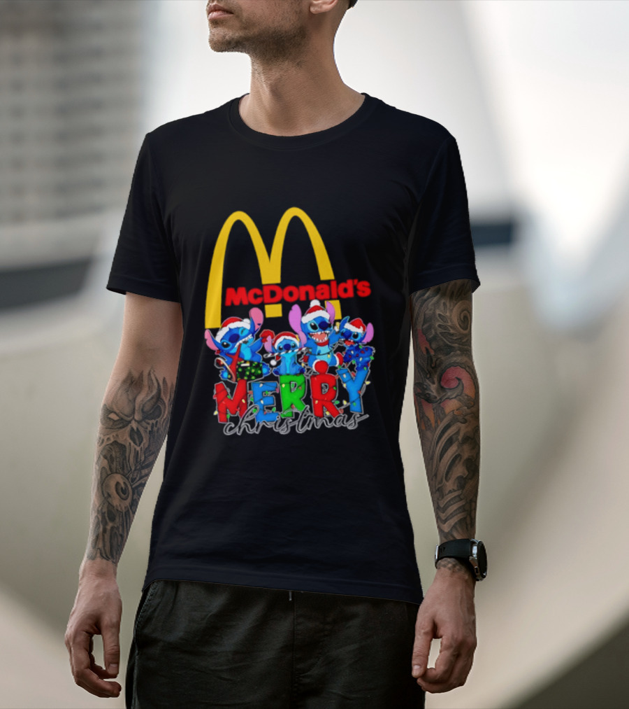 McDonald's Stitch Merry Christmas 2025 T-Shirt