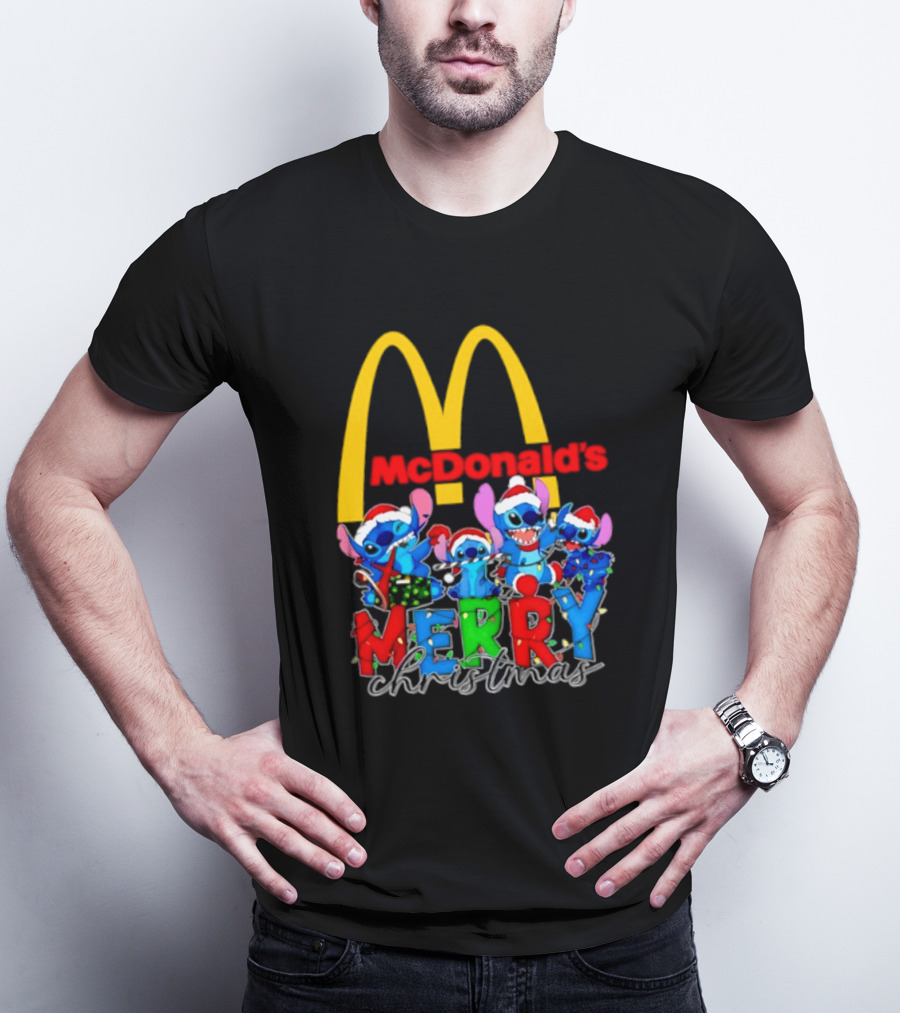 McDonald's Stitch Merry Christmas 2025 T-Shirt