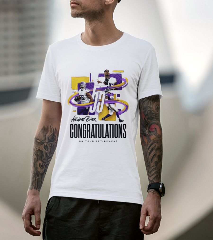 Anthony Barr 55 Minnesota Vikings Congratulations On Your Retirement T-Shirt