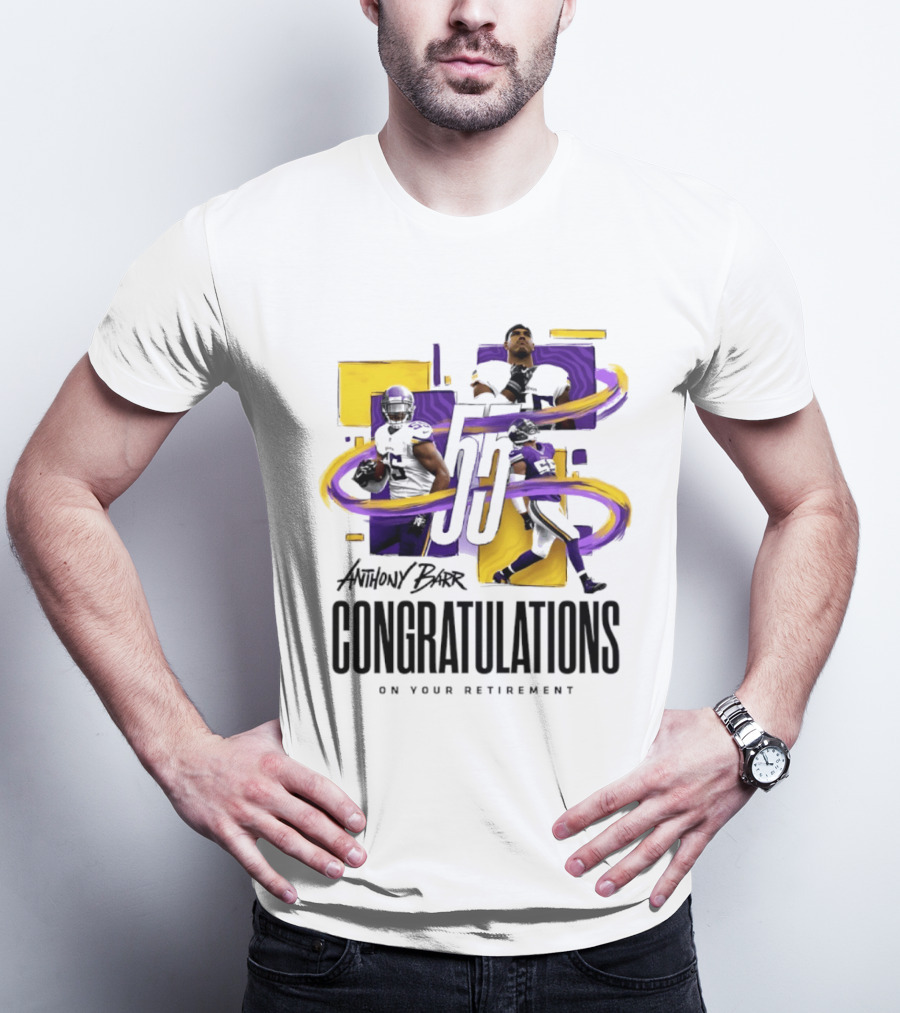 Anthony Barr 55 Minnesota Vikings Congratulations On Your Retirement T-Shirt