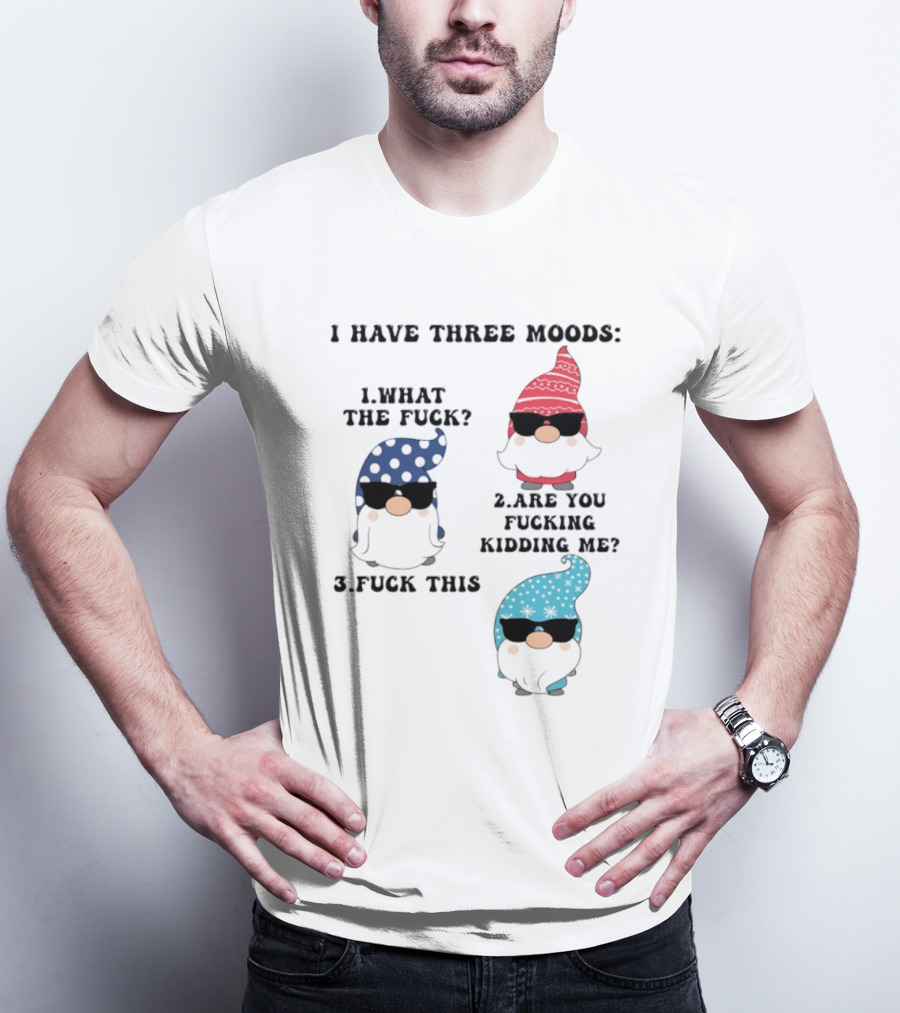 I Have Three Moods What The Fuck Are You Fucking Kidding Me Fuck This Gnome T-Shirt