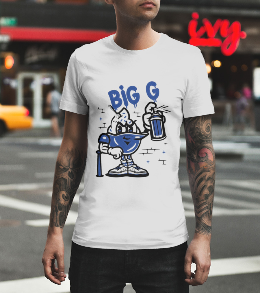 Big G New York Yankees Graffiti Street Art Character Spray Can T-Shirt
