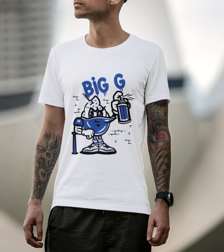 Big G New York Yankees Graffiti Street Art Character Spray Can T-Shirt