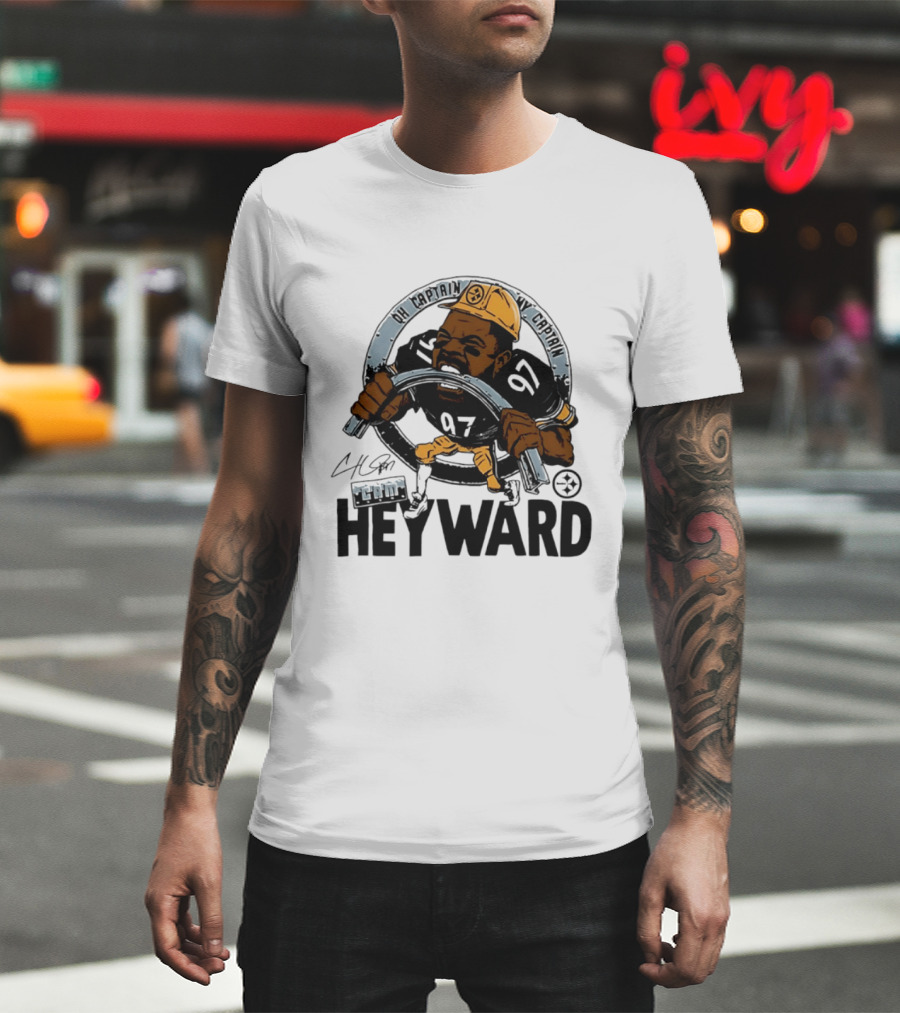 Pittsburgh Steelers Captain Cam Heyward Caricature NFL Number 97 T-Shirt