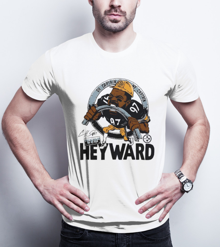 Pittsburgh Steelers Captain Cam Heyward Caricature NFL Number 97 T-Shirt