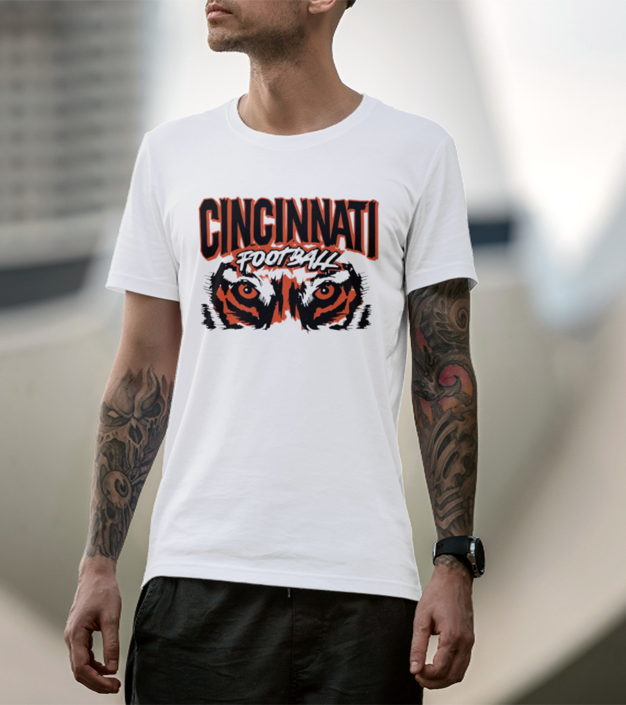 Cincinnati Football Tiger Eyes Grunge T-Shirt