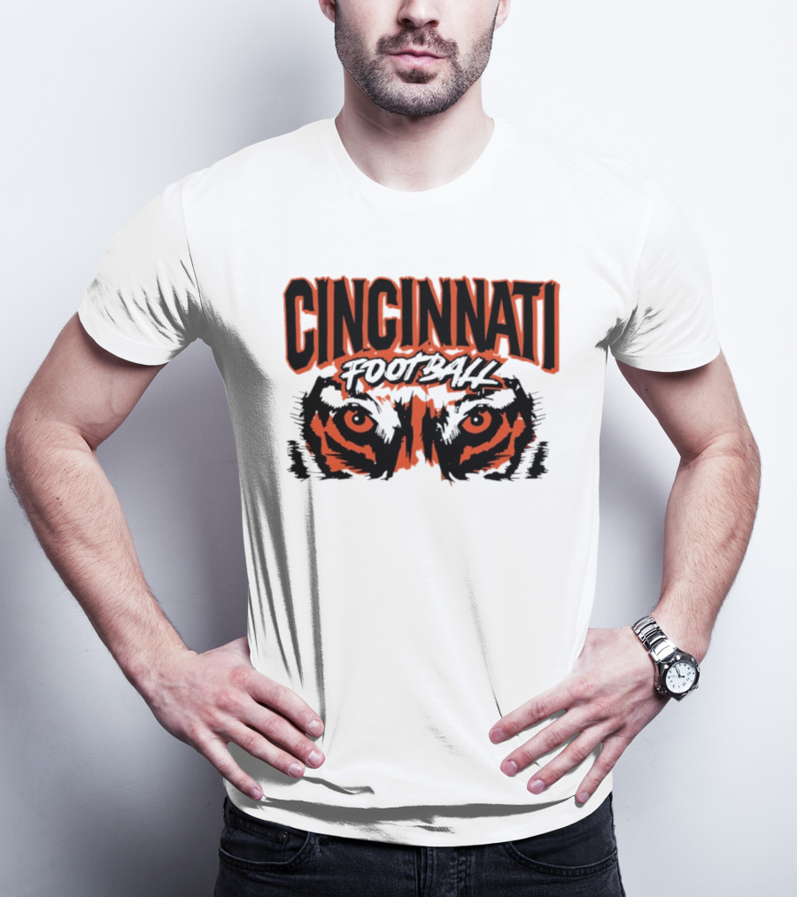 Cincinnati Football Tiger Eyes Grunge T-Shirt