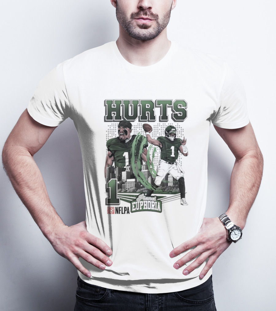 Jalen Hurts 1 Euphoria Philadelphia Eagles Player Collage T-Shirt