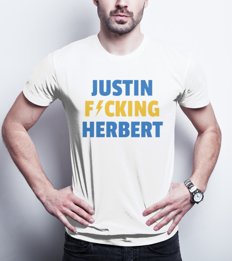 Justin Fucking Herbert Los Angeles Chargers Football Bolt T-Shirt