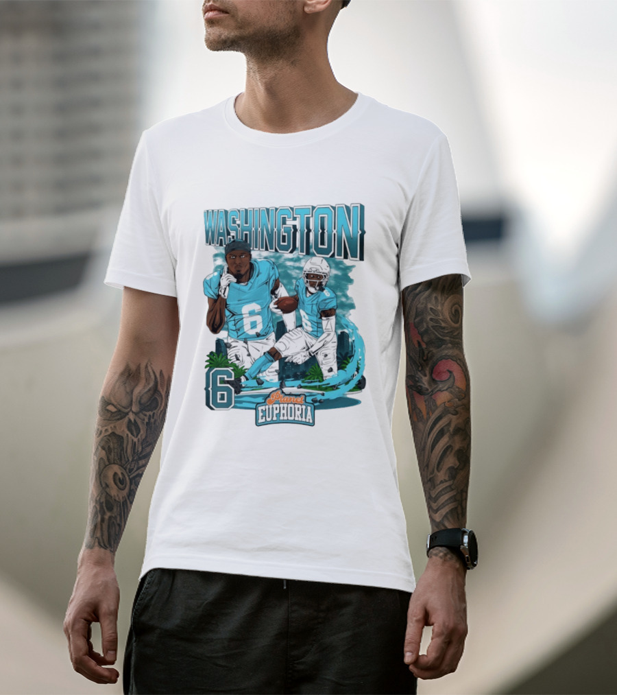 Miami Dolphins Football Washington 6 Player Planet Euphoria T-Shirt