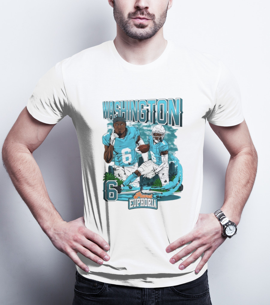 Miami Dolphins Football Washington 6 Player Planet Euphoria T-Shirt