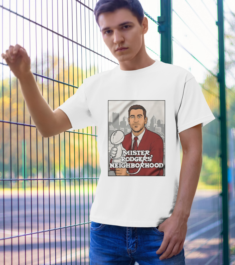 Mister Rodgers Neighborhood Aaron Rodgers Pittsburgh Skyline T-Shirt