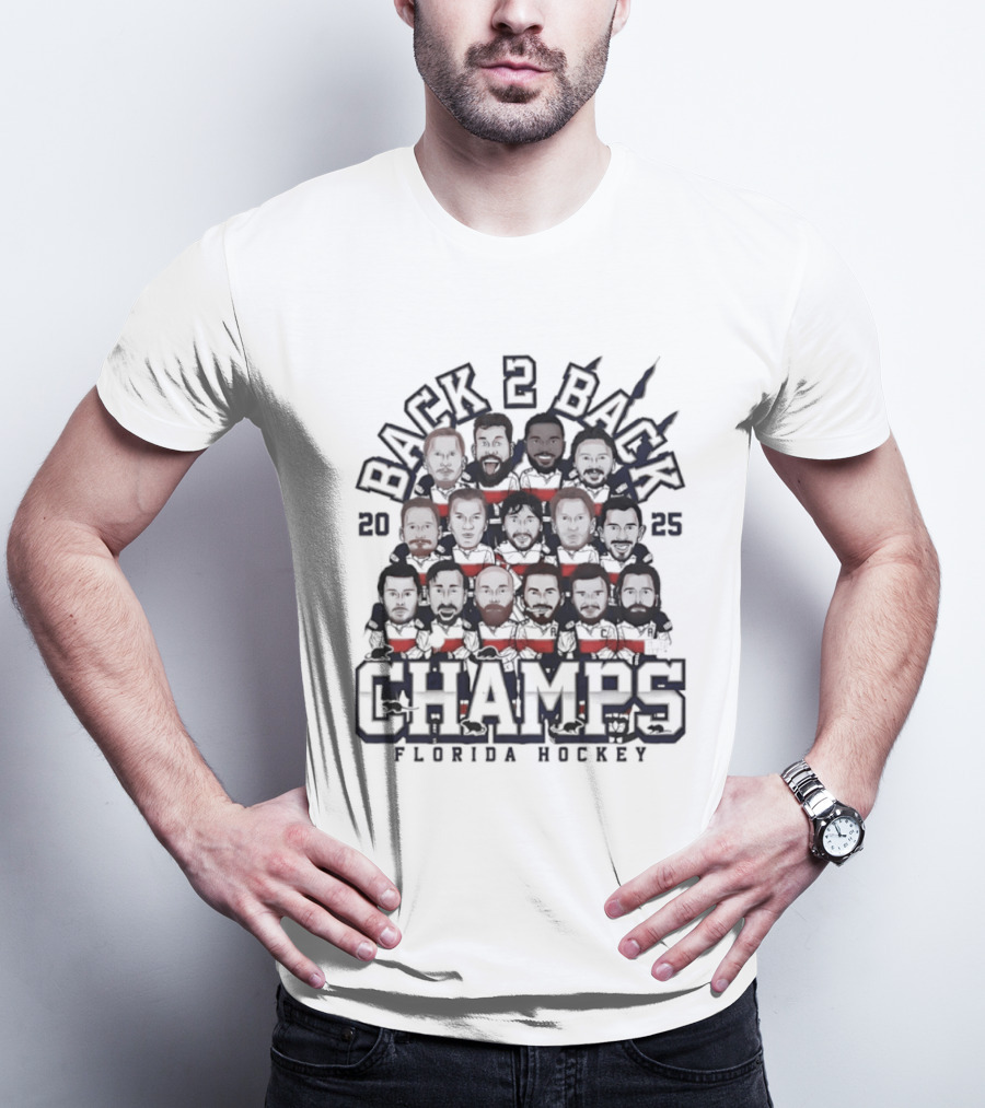 Florida Panthers Back 2 Back Champs 2025 Hockey T-Shirt
