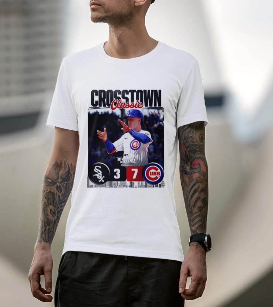 Crosstown Classic Cubs Victory Over White Sox 7 3 Pete Crow Armstrong MLB Rival Weekend T-Shirt