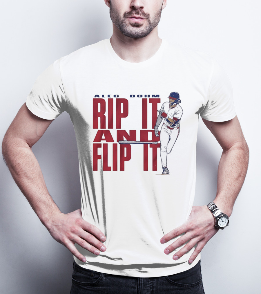 Philadelphia Phillies Alec Bohm Rip It And Flip It Baseball Player T-Shirt