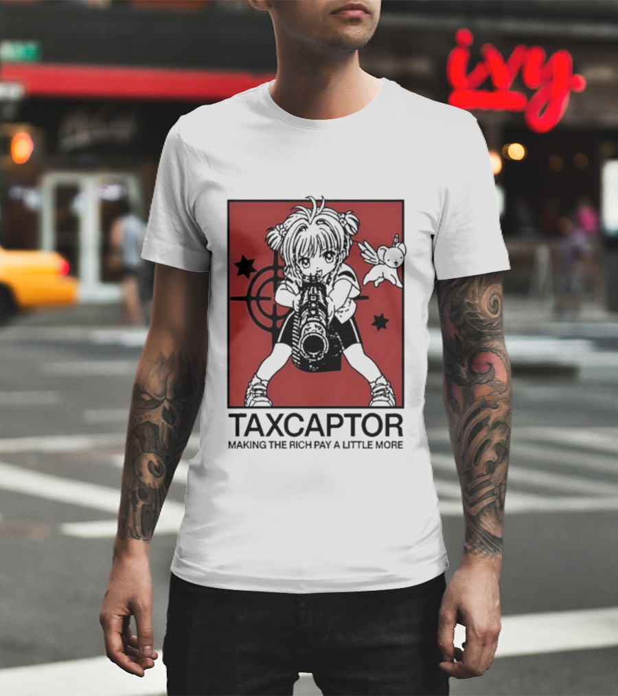 Sakura Cardcaptor Taxcaptor Making The Rich Pay A Little More Bold Anime Mashup T-Shirt