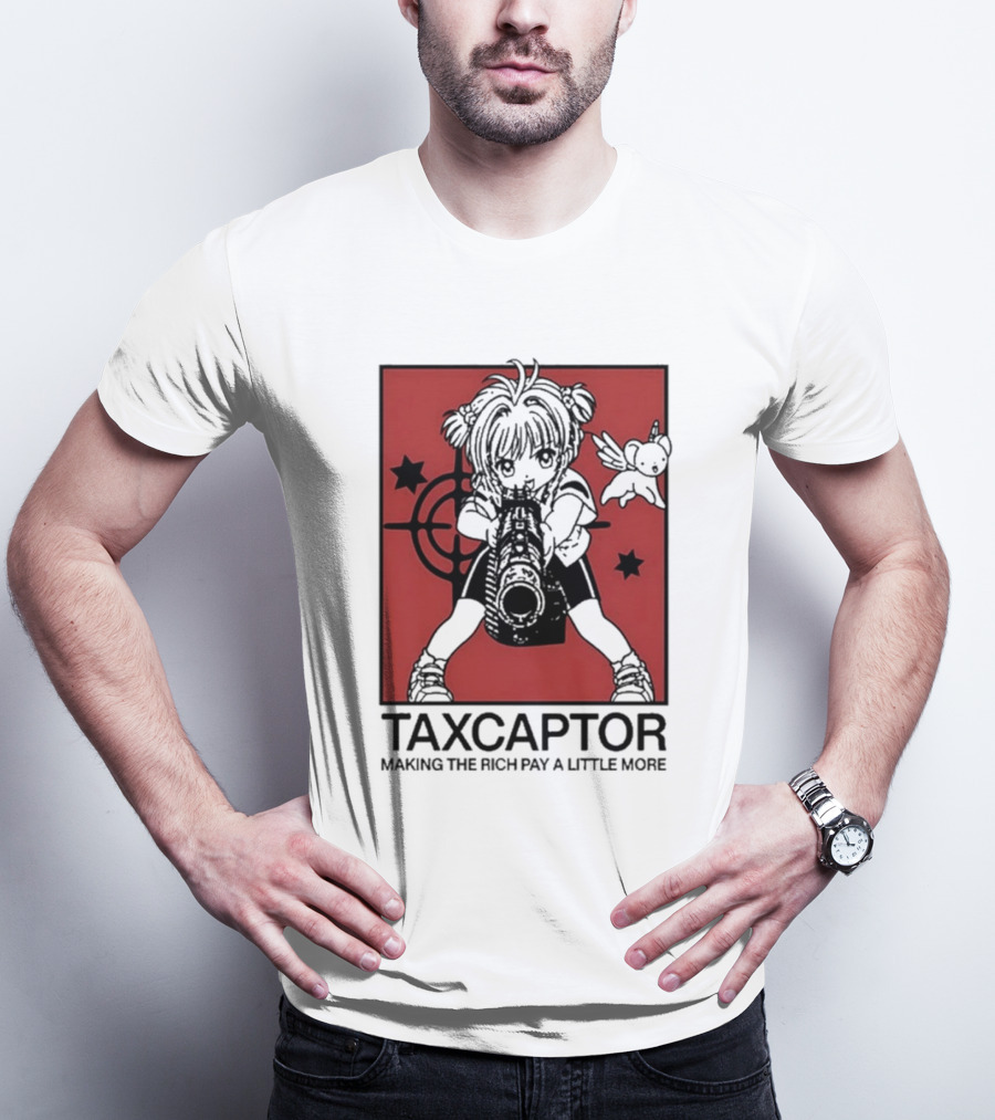 Sakura Cardcaptor Taxcaptor Making The Rich Pay A Little More Bold Anime Mashup T-Shirt