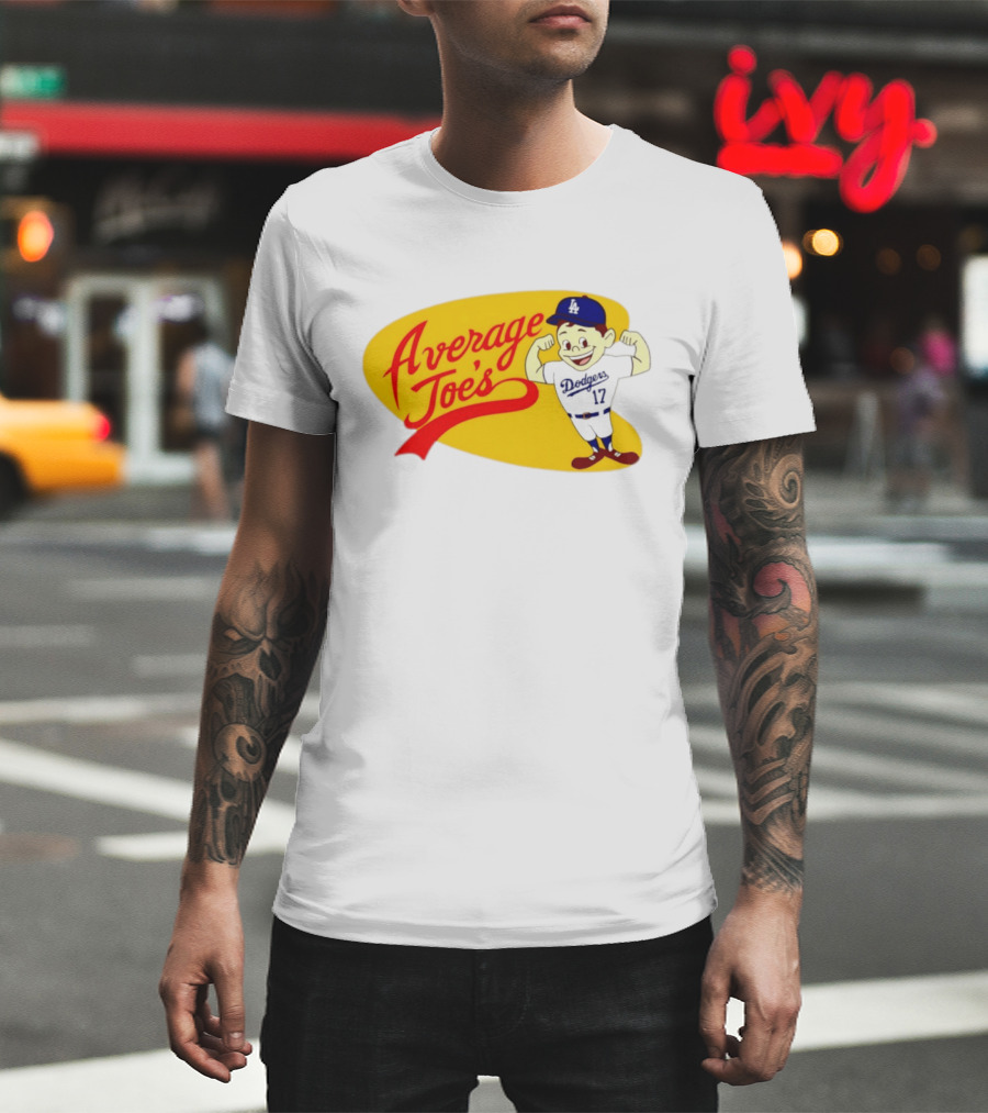 Average Joe's Dodgers No 17 LA Cartoon T-Shirt