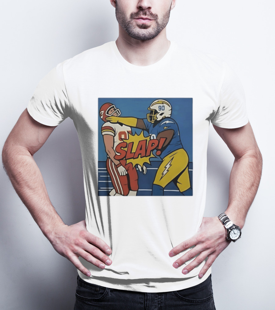 SLAP Teair Tart Hits Travis Kelce Helmets Chargers Chiefs Football T-Shirt