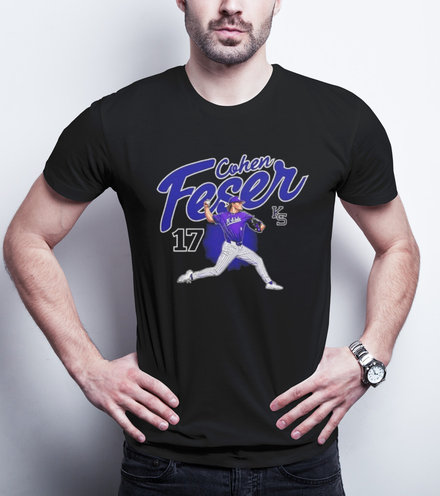Cohen Feser 17 Kansas State Wildcats NCAA Player KS Baseball T-Shirt
