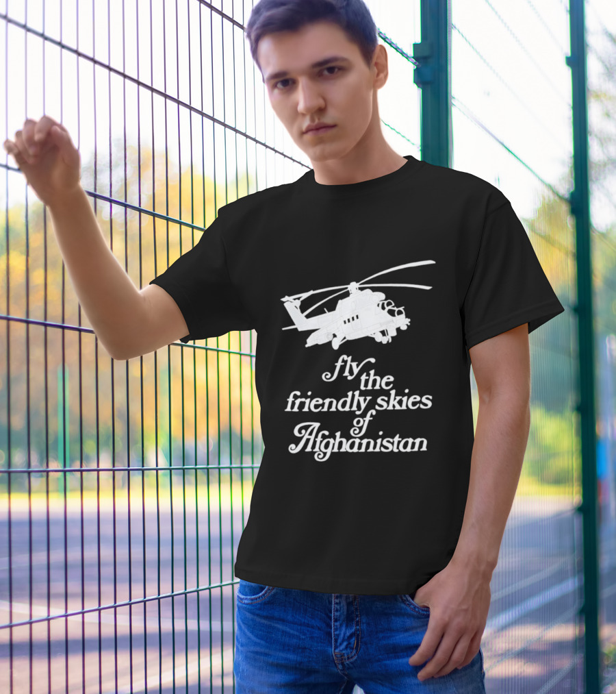 Fly The Friendly Skies Of Afghanistan Helicopter T-Shirt