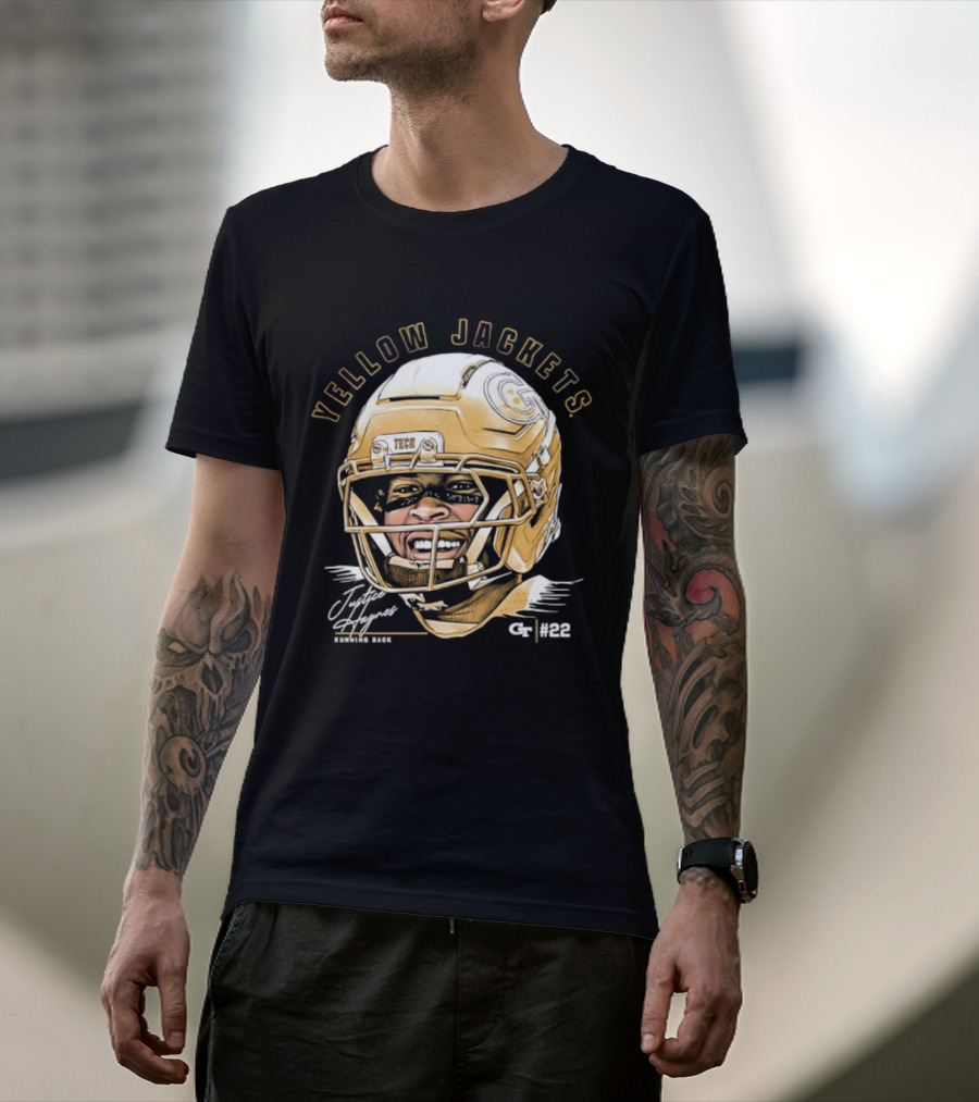 Georgia Tech Yellow Jackets Justice Haynes Running Back 22 Football T-Shirt
