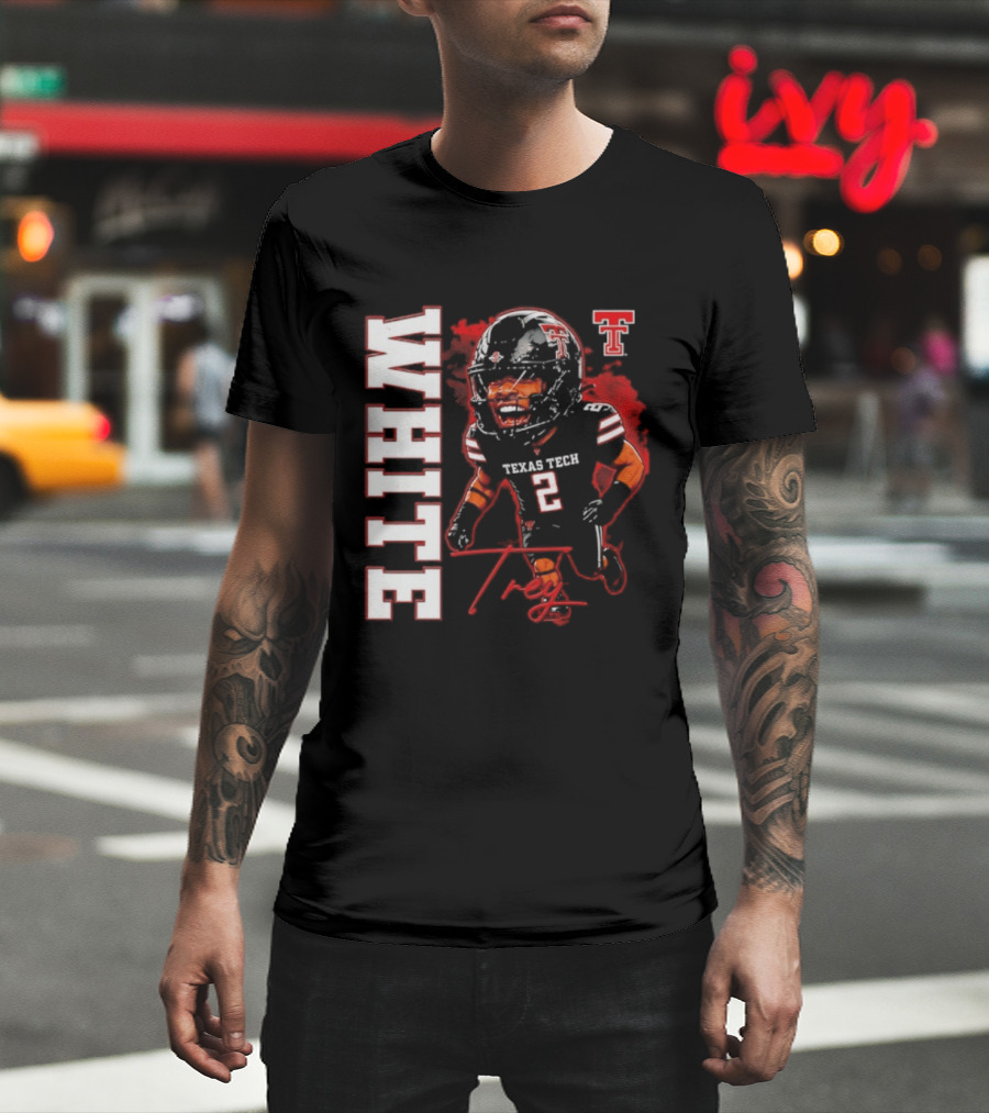Texas Tech Red Raiders Trey White 2 NCAA Football Caricature T-Shirt