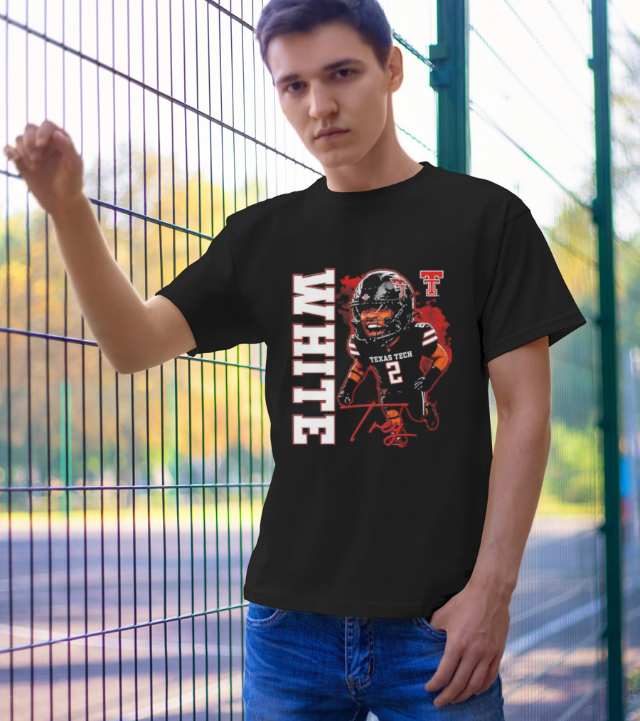 Texas Tech Red Raiders Trey White 2 NCAA Football Caricature T-Shirt