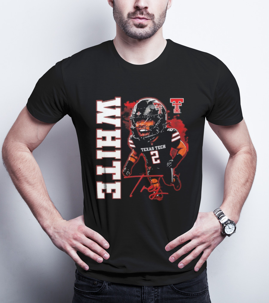 Texas Tech Red Raiders Trey White 2 NCAA Football Caricature T-Shirt