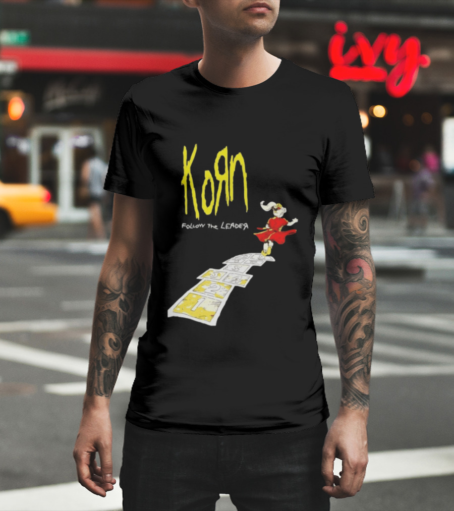 Korn Follow The Leader Nu Metal Band Hopscotch Cover T-Shirt