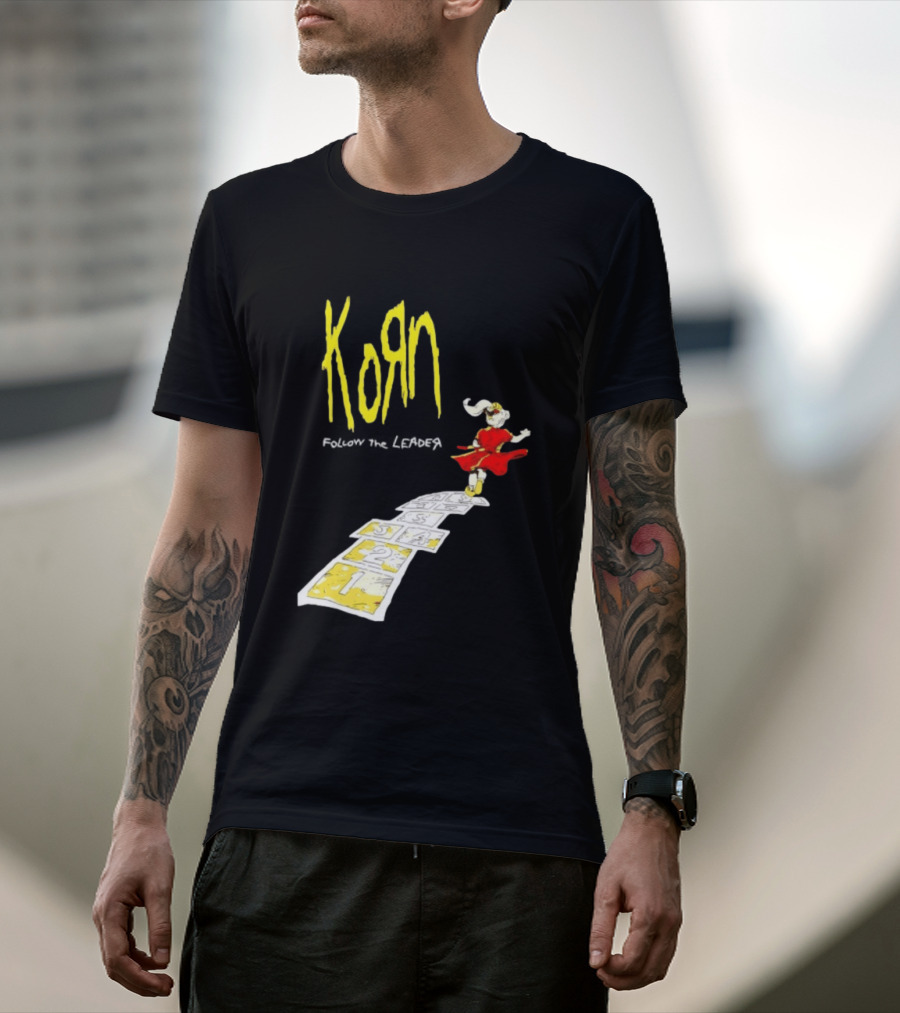 Korn Follow The Leader Nu Metal Band Hopscotch Cover T-Shirt