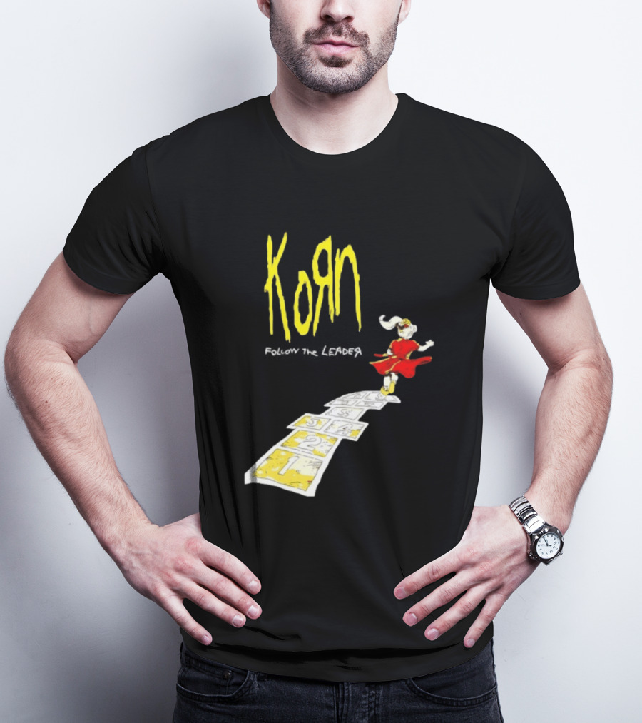 Korn Follow The Leader Nu Metal Band Hopscotch Cover T-Shirt