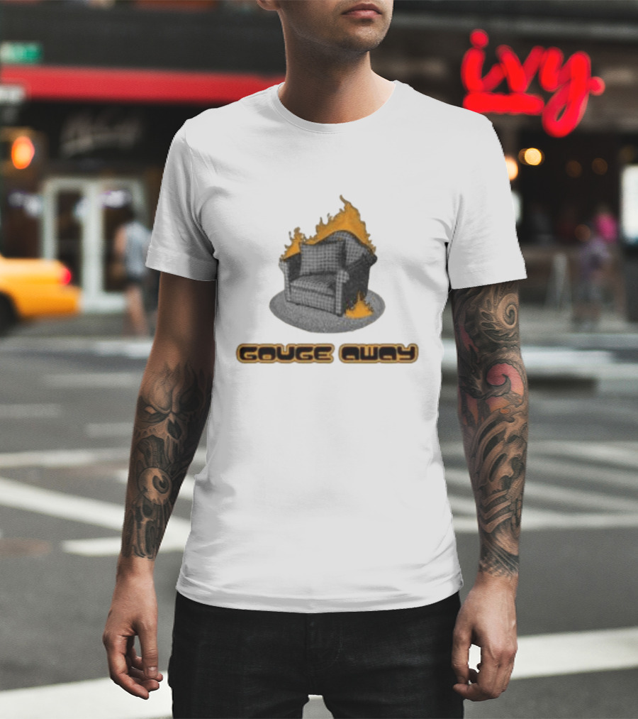 Pillowhead Shop Gouge Away Chair On Fire Ringer T-Shirt