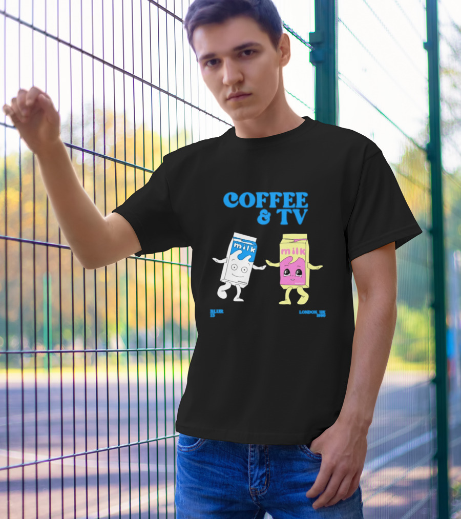 Blur Coffee & TV Milk Cartons 13 London UK 1999 Britpop T-Shirt