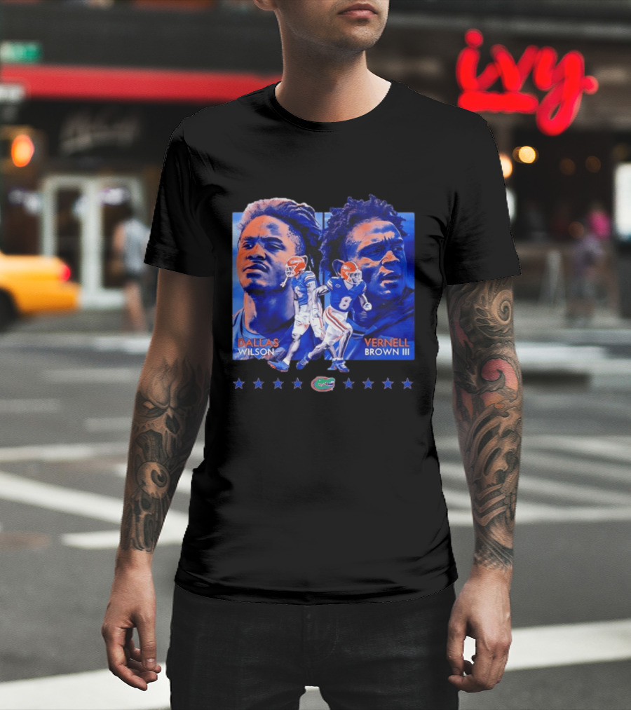 Dallas Wilson Vernell Brown III Florida Gators NCAA Football Player Portraits T-Shirt
