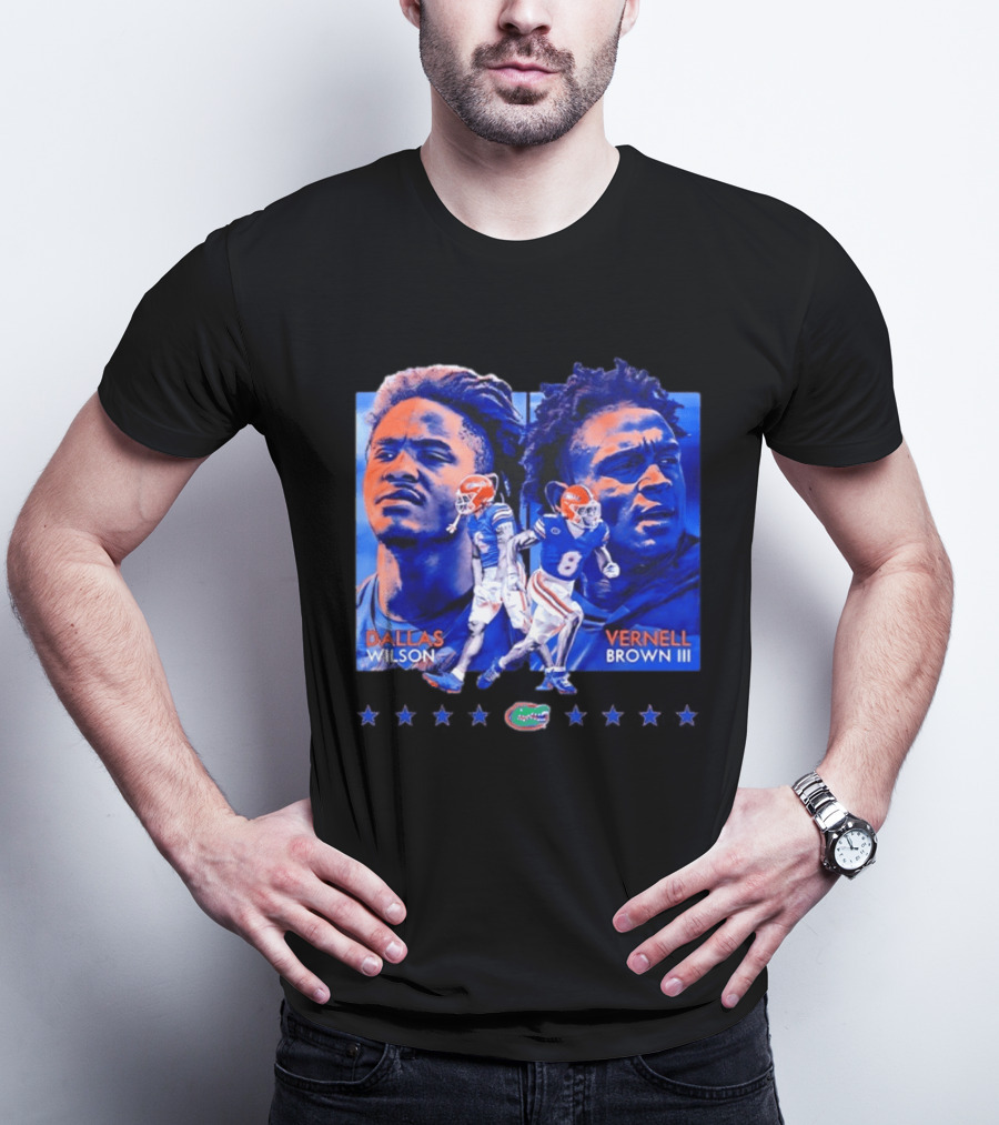 Dallas Wilson Vernell Brown III Florida Gators NCAA Football Player Portraits T-Shirt