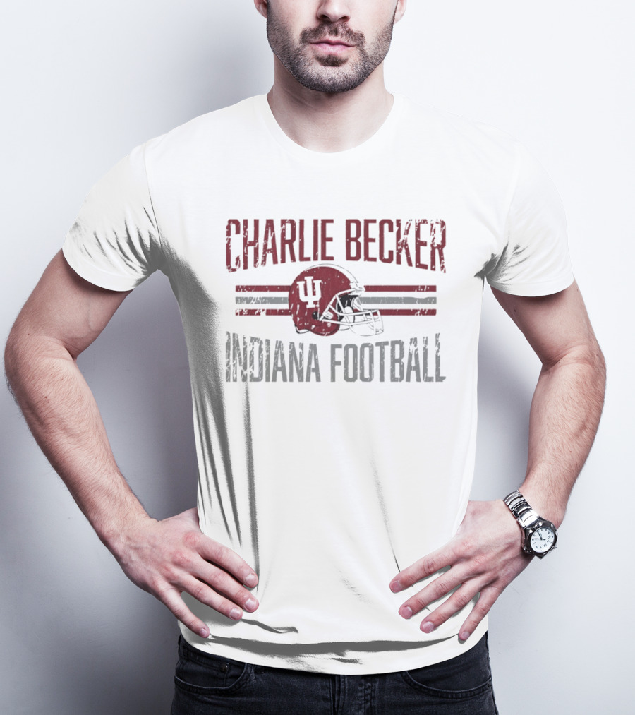 Charlie Becker Indiana Hoosiers Football Helmet Hero NCAA T-Shirt