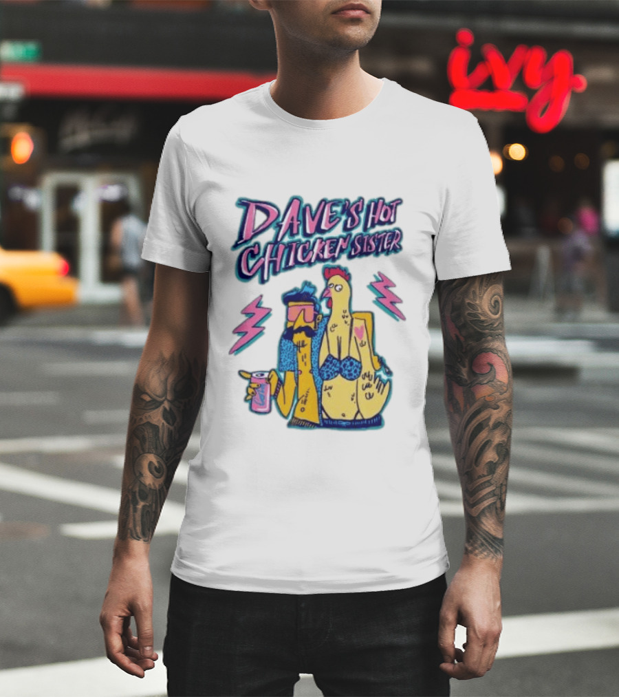 Dave's Hot Chicken Sister Cartoon T-Shirt