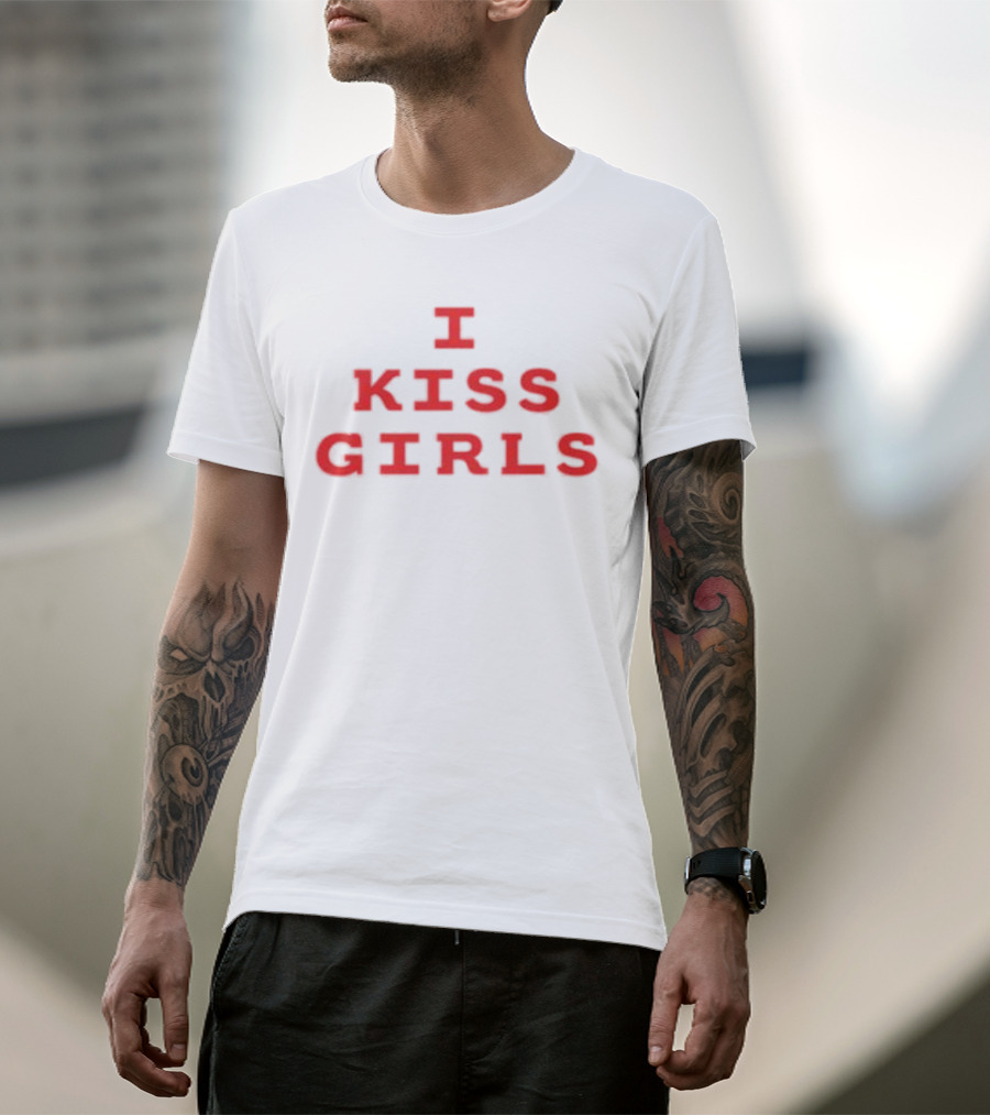I Kiss Girls Bold Red T-Shirt