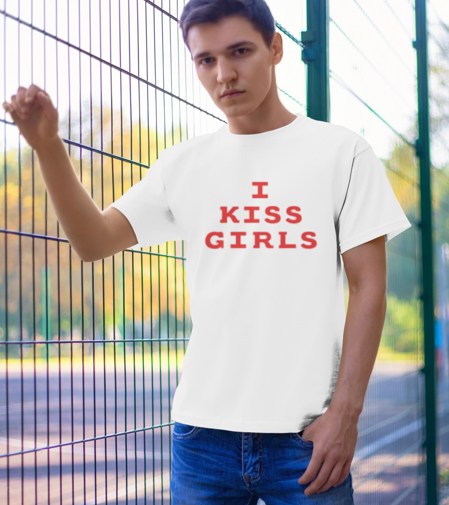 I Kiss Girls Bold Red T-Shirt