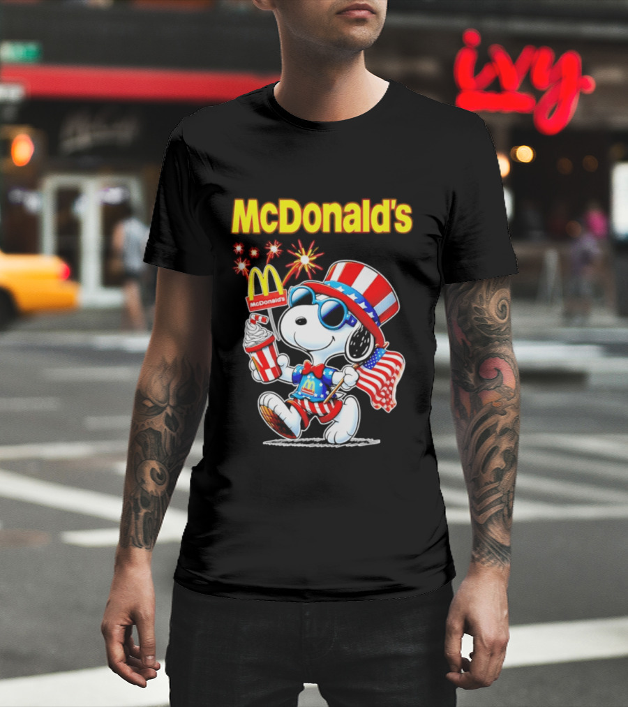 Snoopy McDonald's American Celebration 1776 2026 250th Anniversary Patriotic T-Shirt