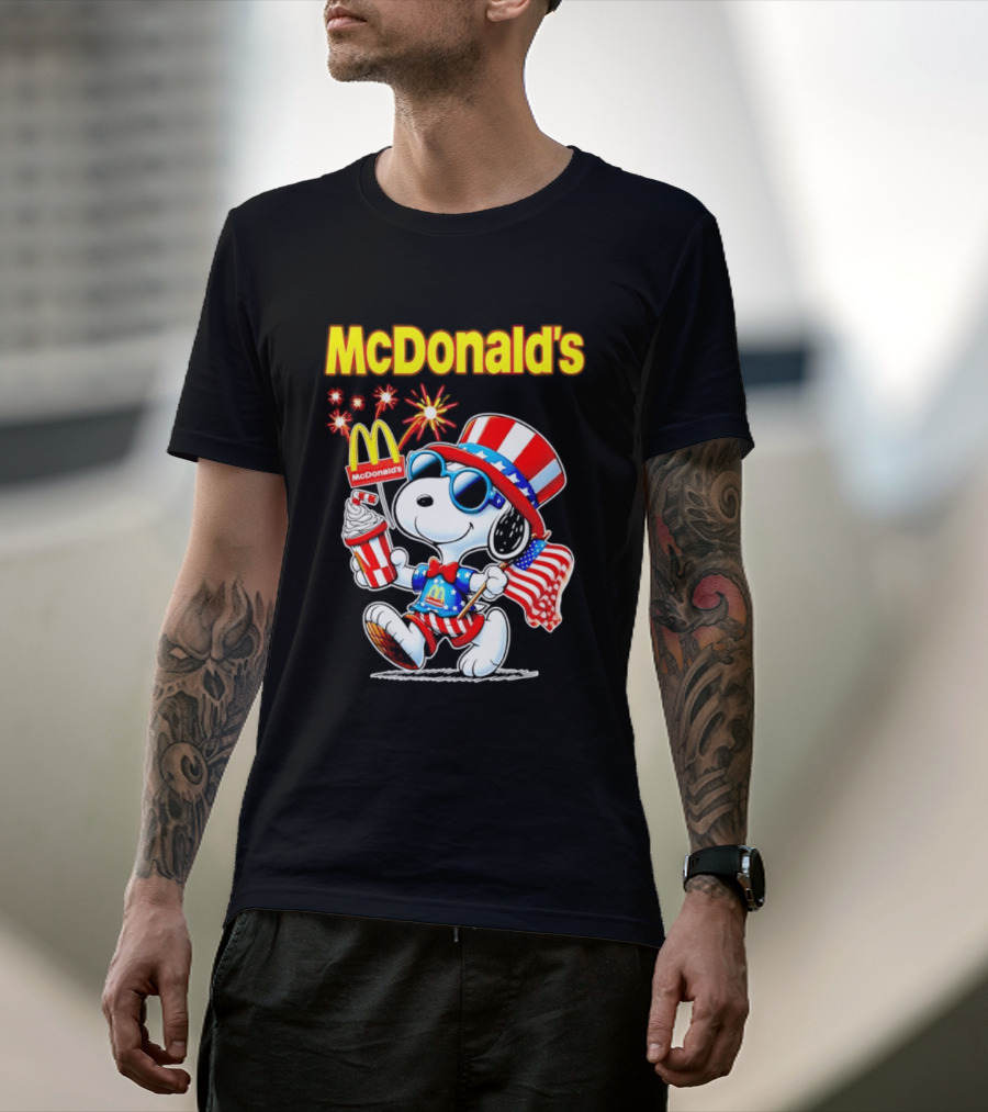 Snoopy McDonald's American Celebration 1776 2026 250th Anniversary Patriotic T-Shirt