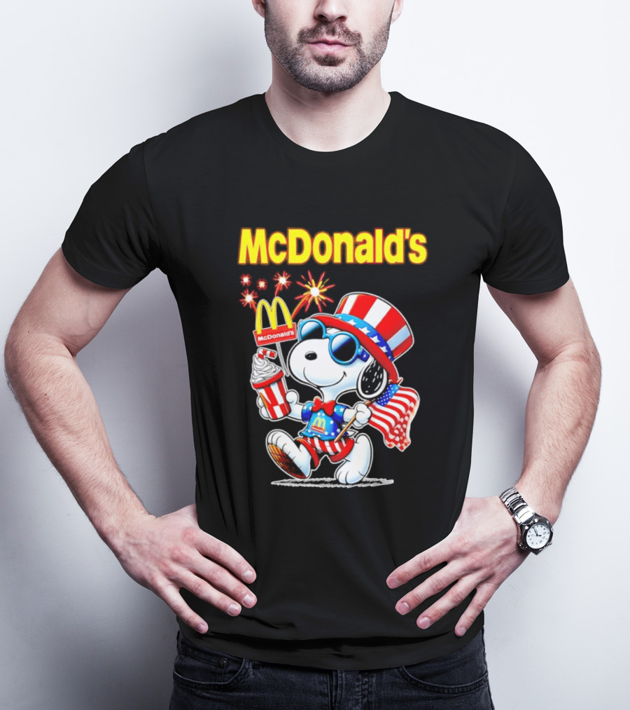 Snoopy McDonald's American Celebration 1776 2026 250th Anniversary Patriotic T-Shirt