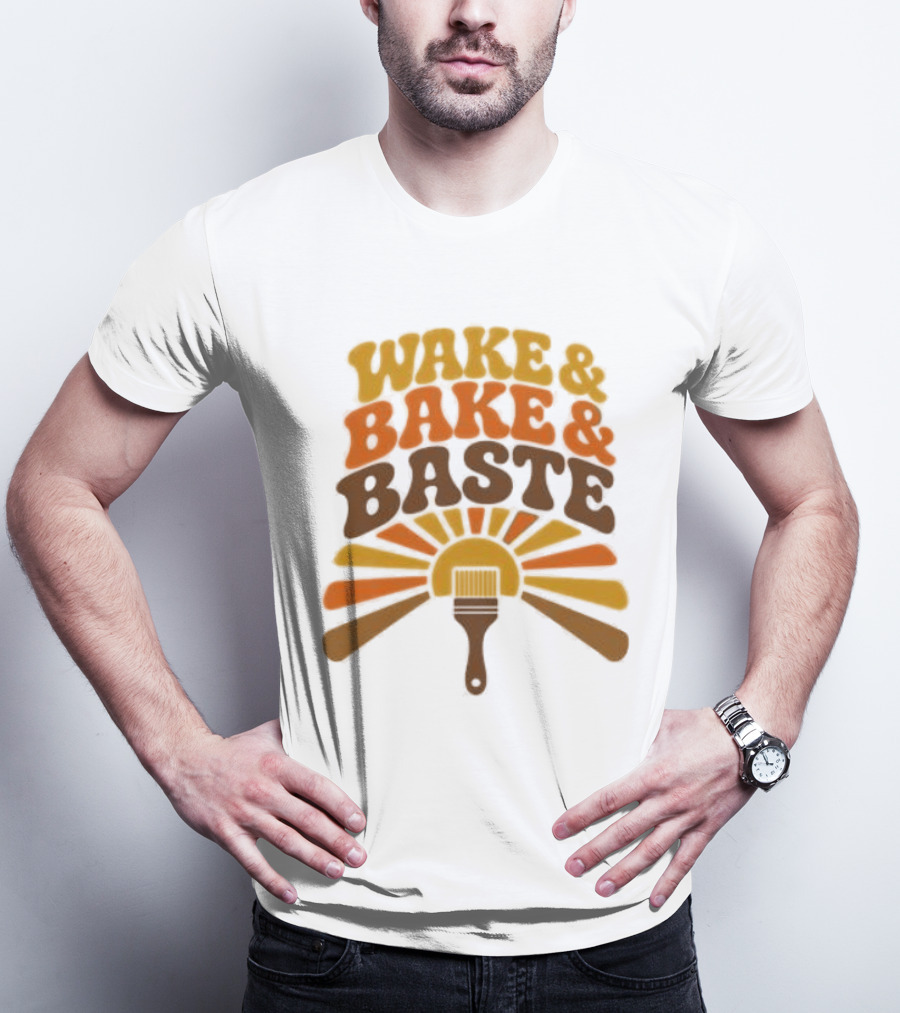 Wake And Bake And Baste With Sunrise Spatula Cooking T-Shirt