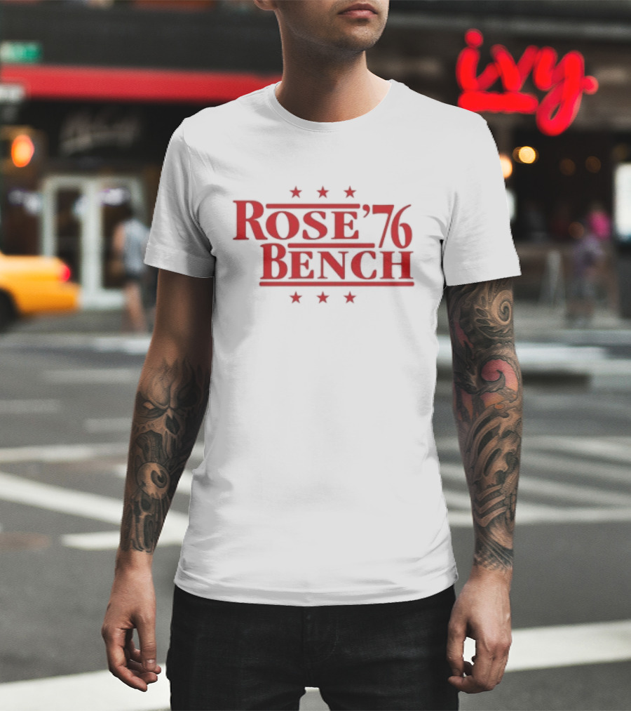 Rose Bench 76 Cincinnati Reds Baseball Stars T-Shirt